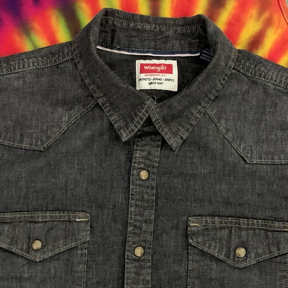 Wrangler | Shirts | Wrangler Ls Heavy Denim Shirt | Poshmark